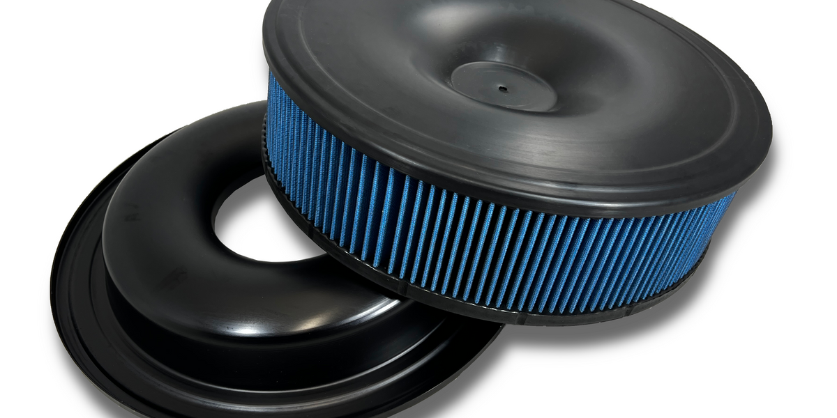 14" Round Dirt Late model / Modified Air Filter, Lid and Base, 3 piece ...